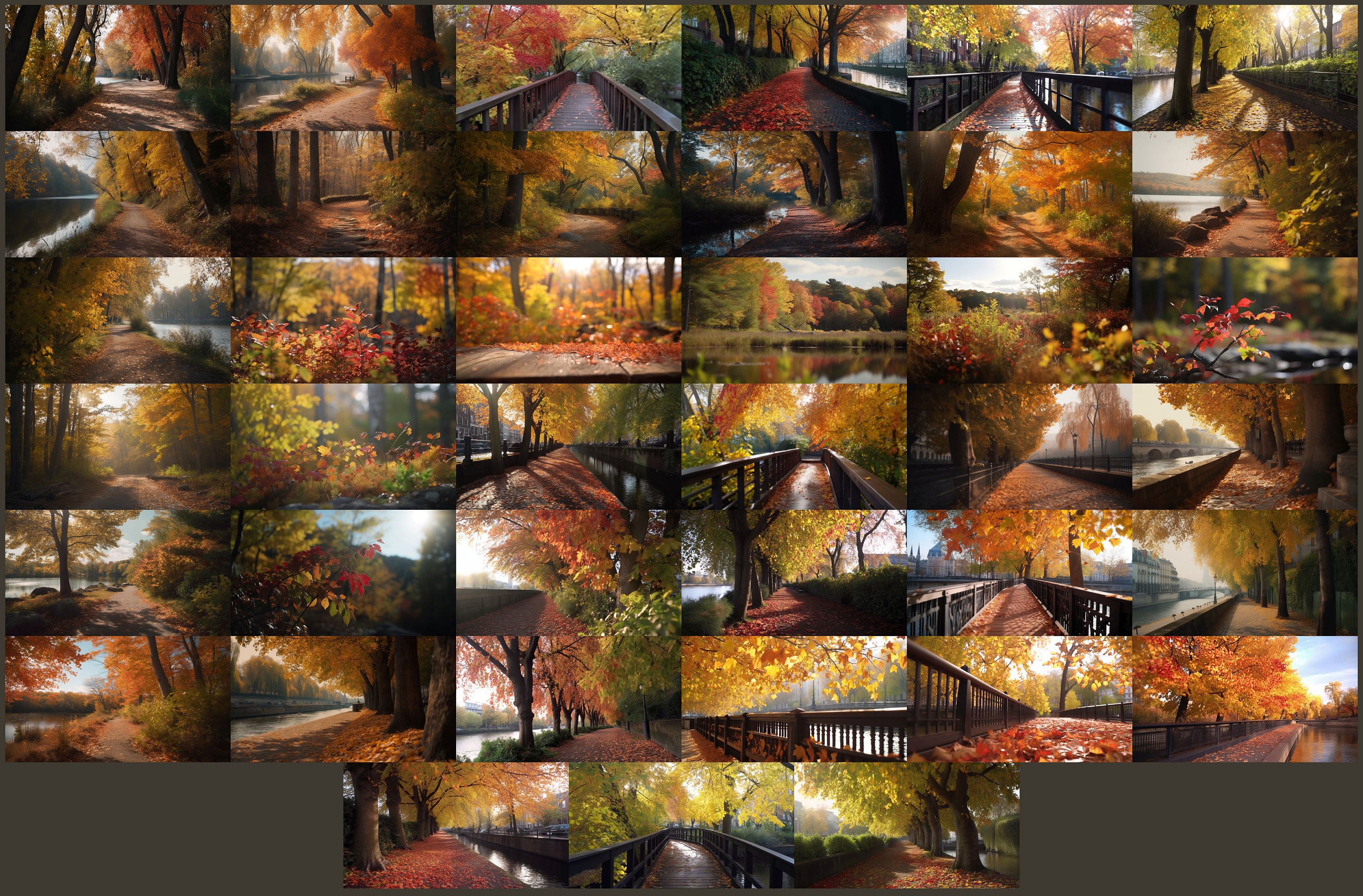 39 Fall/autumn Themed Backdrops, Digital Photography Bundle of Exterior ...