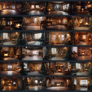 36 Holiday Themed Backdrops, Digital Photography Bundle of Interior ...