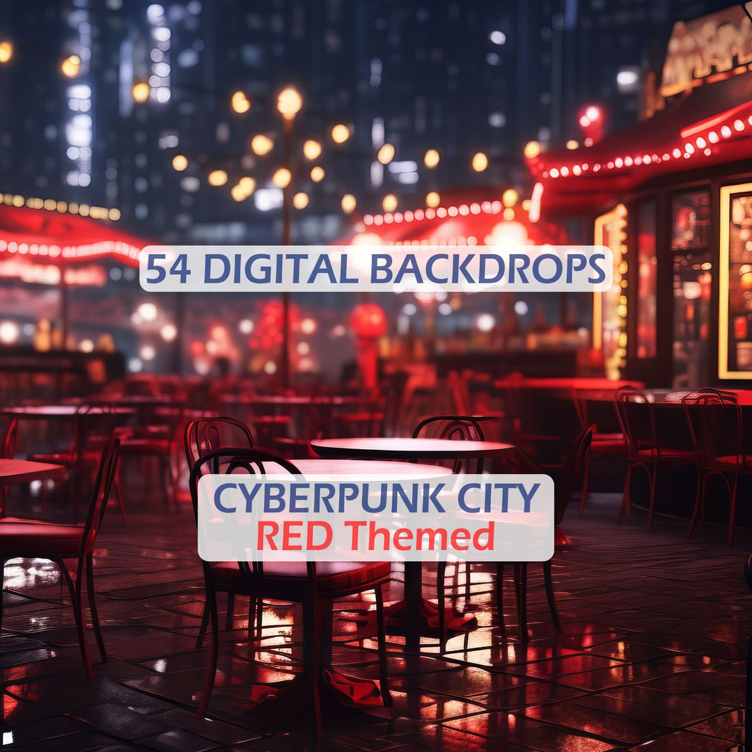 54 Cyberpunk Backdrops, Red Color Themed Digital Backgrounds for ...