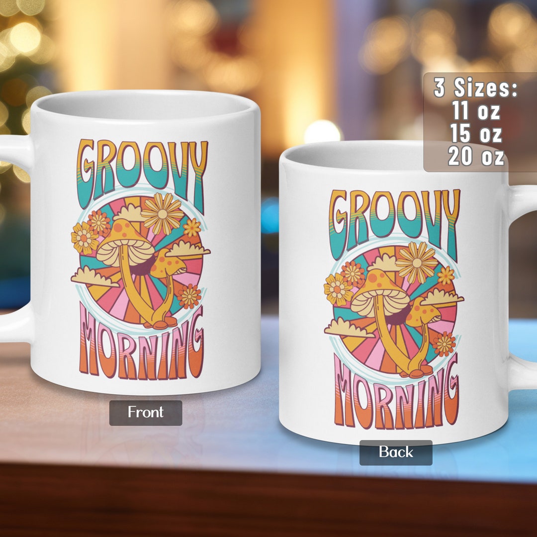 Retro Groovy Morning Mug - 60s-70s Psychedelic Inspired Coffee Cup ...