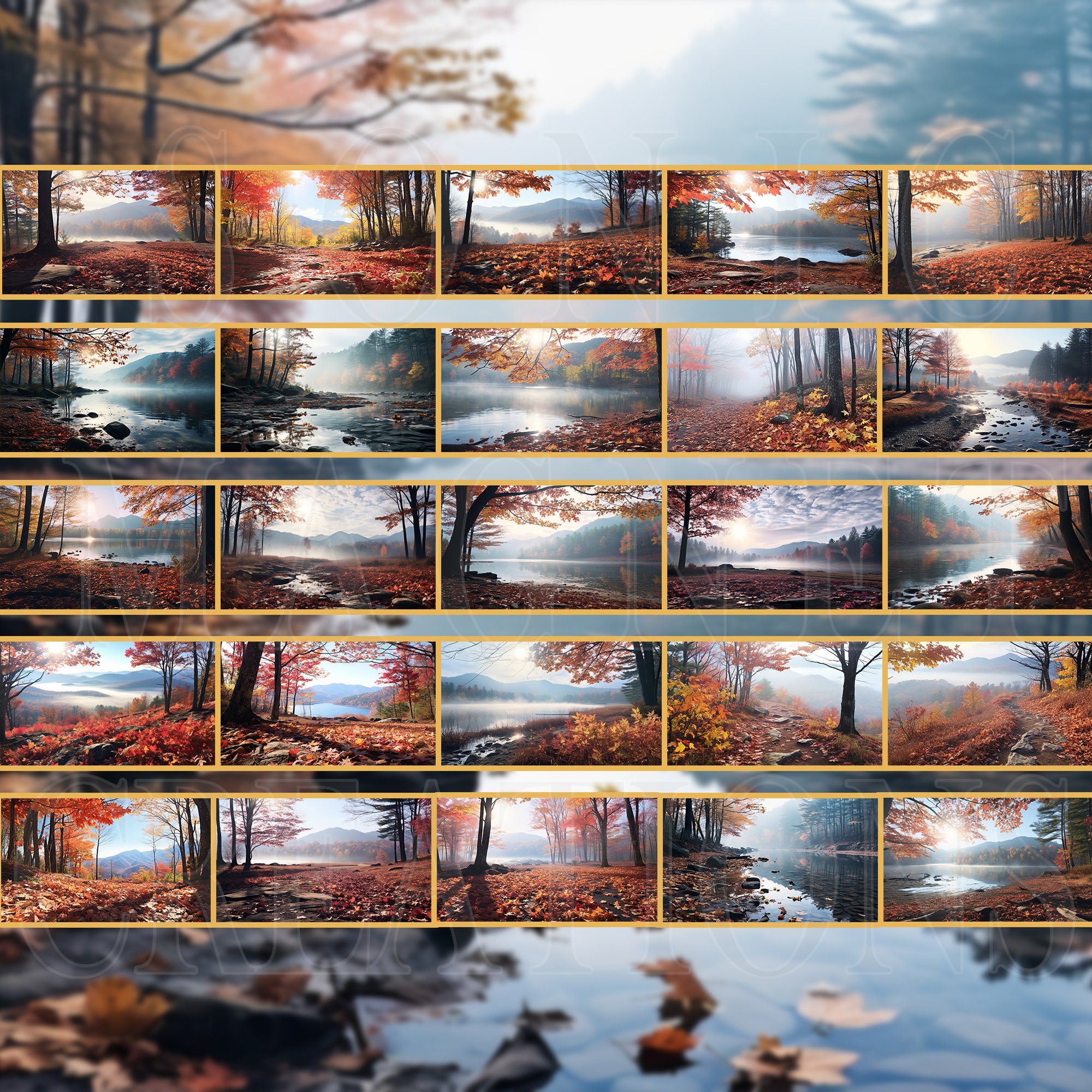 Fall/autumn Themed Backdrops, Digital Photography Bundle of Exterior ...