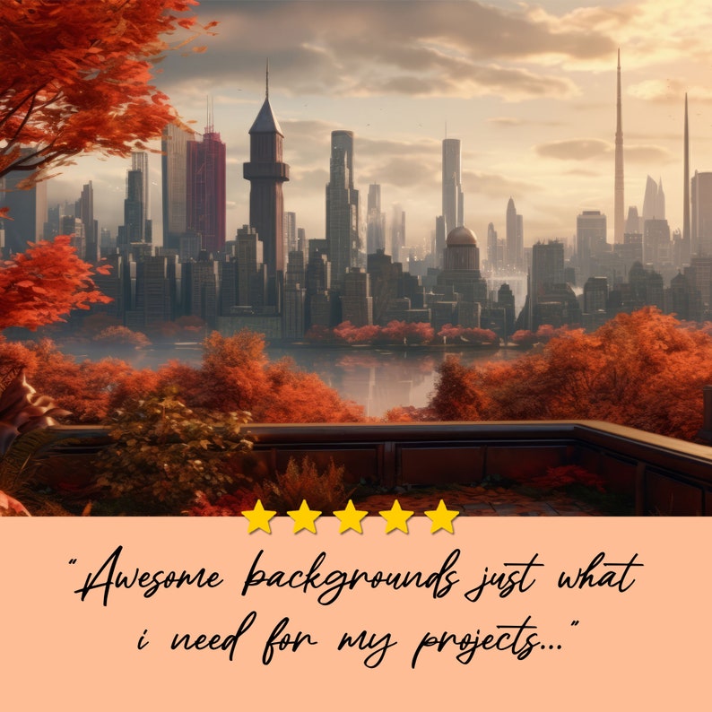 95 Cyberpunk City in Fall Autumn Colors Themed Backdrops, Digital ...