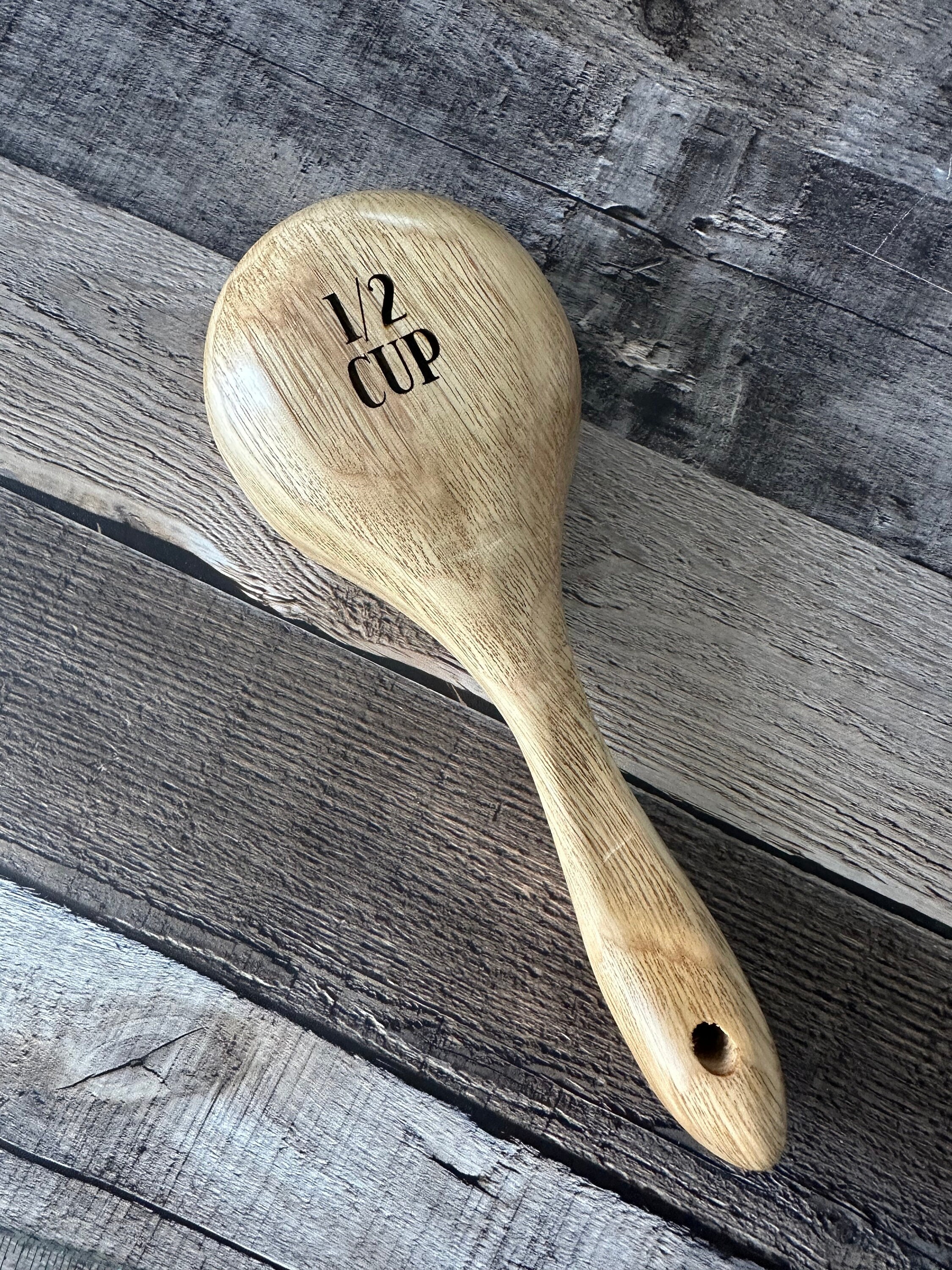 Wooden Handle Measuring Cup- Half Cup - Etsy