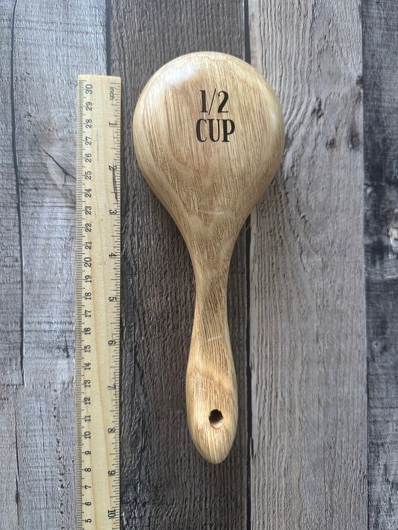 Wooden Handle Measuring Cup- Half Cup - Etsy