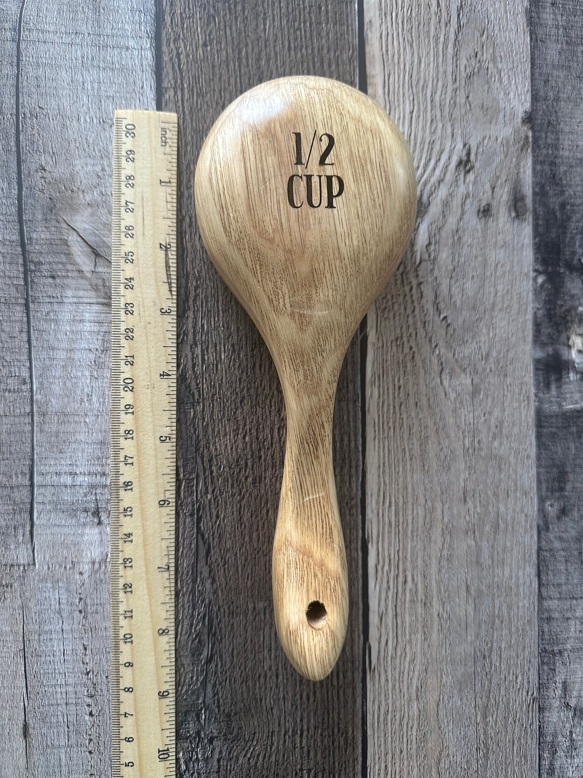 Wooden Handle Measuring Cup- Half Cup - Etsy