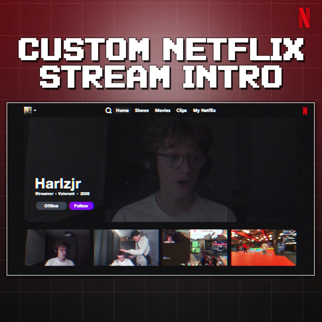 Custom Animated Netflix Themed Twitch Starting Soon for Streamers ...