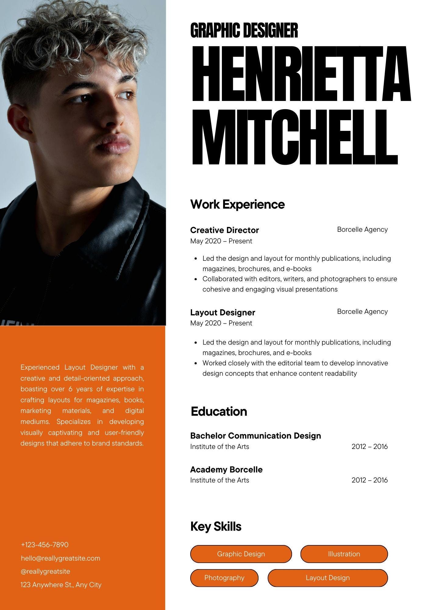 Creative Resume Template | Modern CV Design | Editable Designer Resume ...