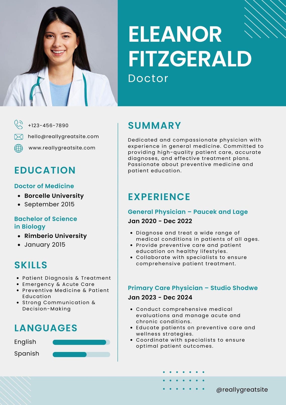 Healthcare Resume Template | Medical & Nursing CV | Editable ...
