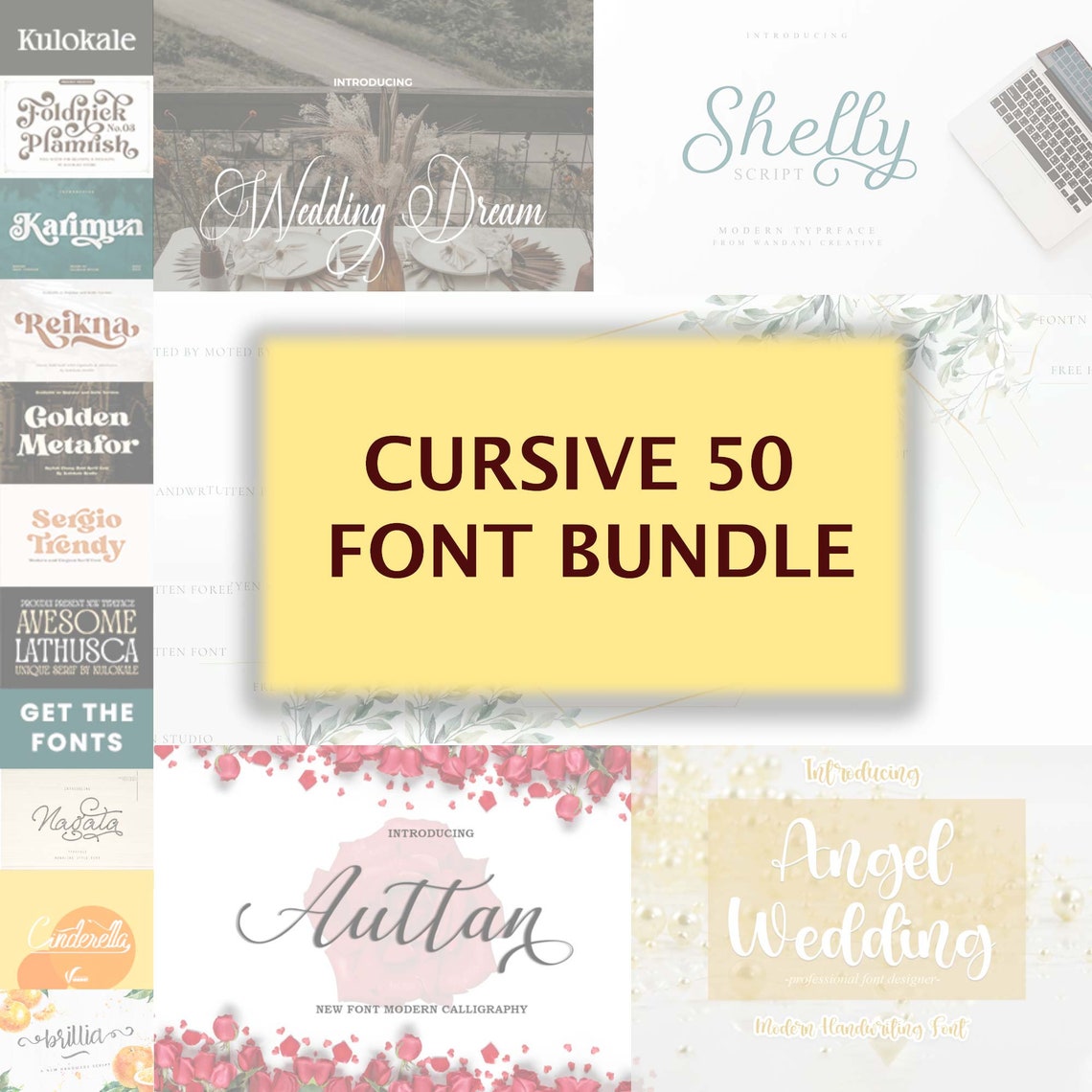 Cursive Fonts Bundle Cursive Fonts for Cricut Cursive Font Bundle Fonts ...
