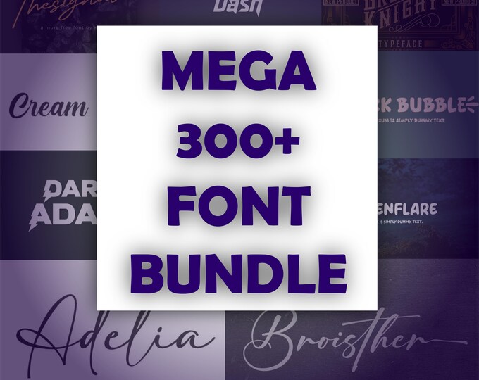 300+ FONTS BUNDLE Cursive Fonts Fonts for Cricut Calligraphy Font Handwritten Font Fonts Bundle ...