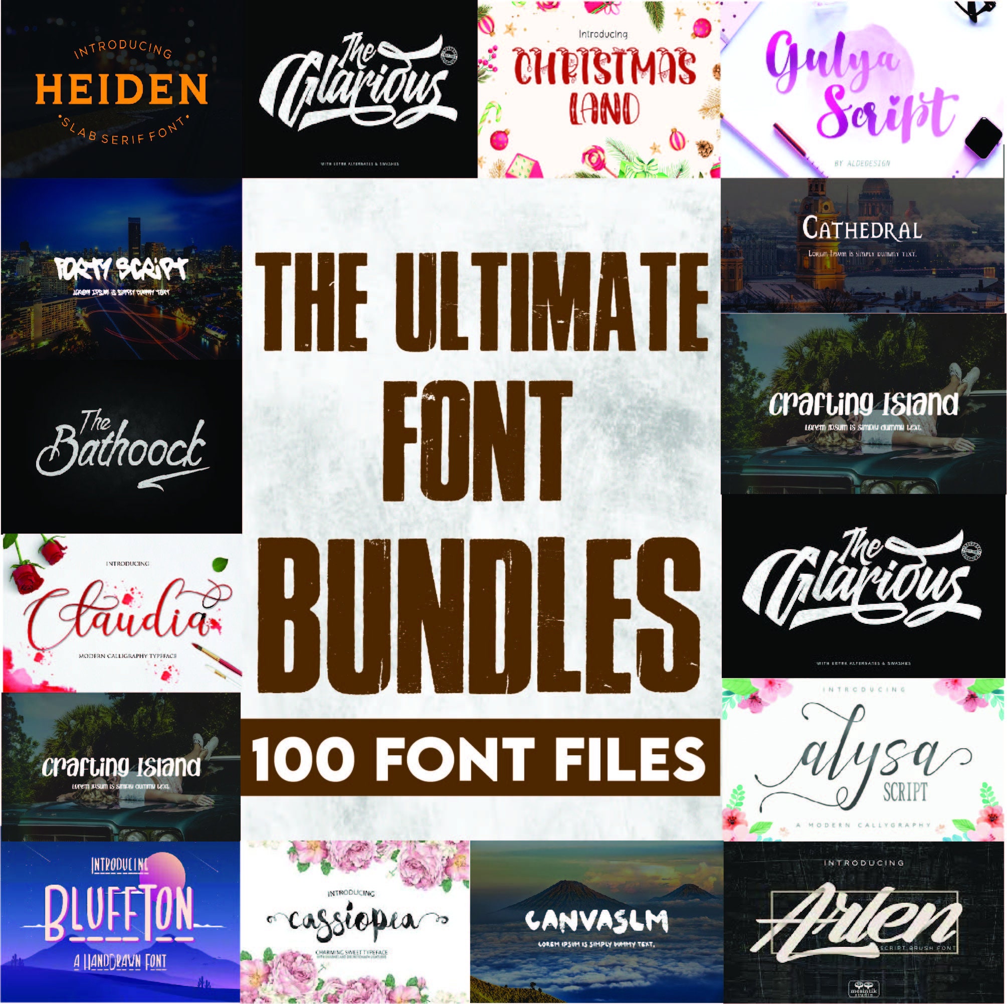 The Ultimate Fonts Font Bundle Canva Font Script Font Digital Fonts Procreate Fonts Crafting ...