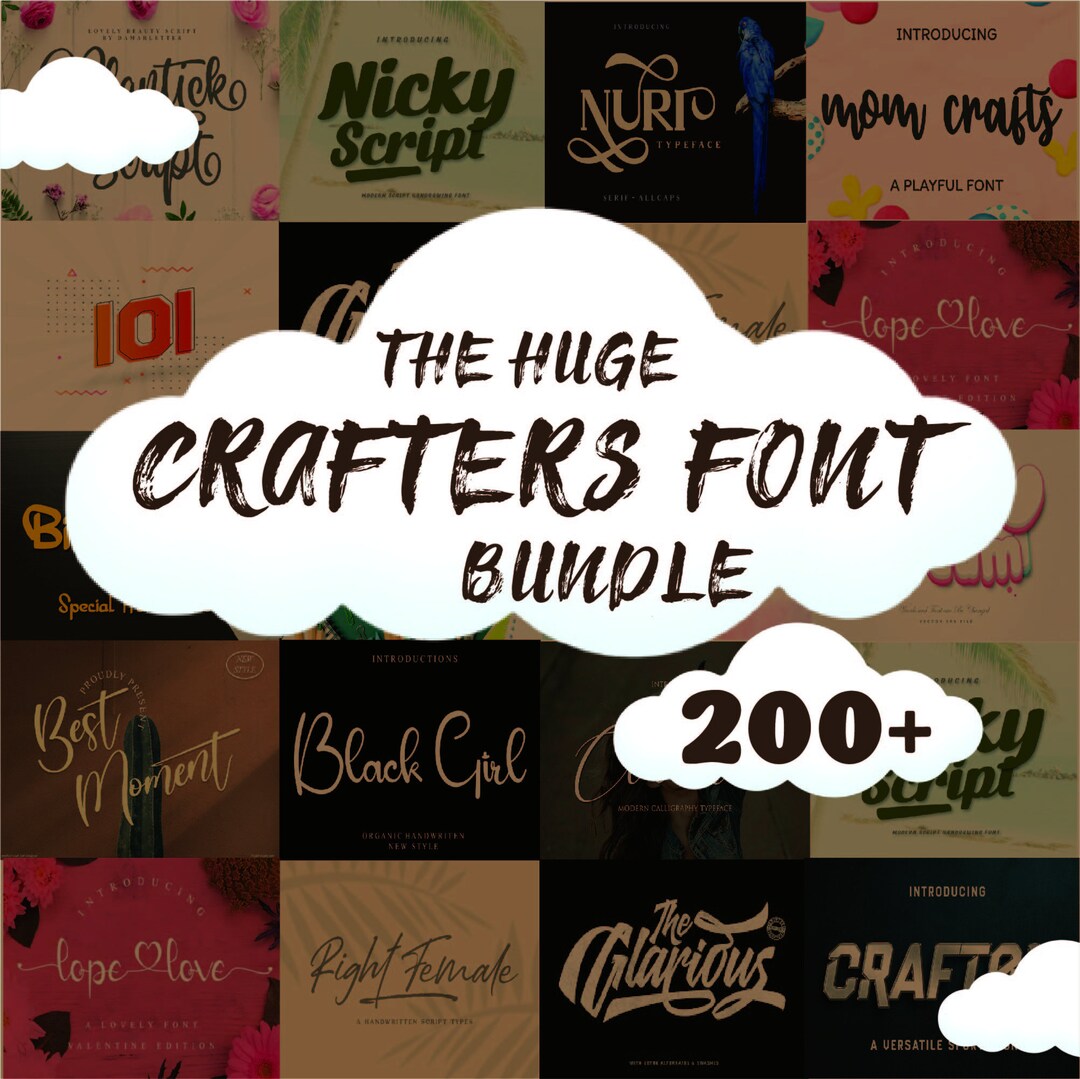 Huge Crafter Fonts Font Bundles Craft Fonts Procreate Fonts - Etsy
