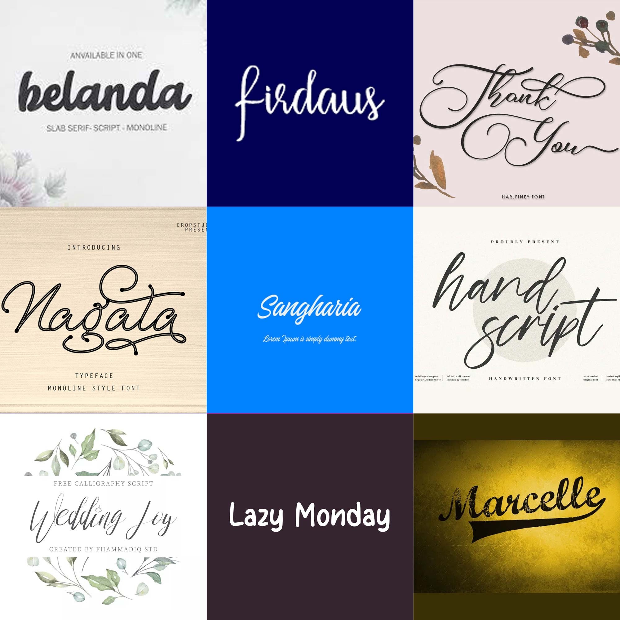 50 FONTS BUNDLE, Font Cursive Fonts, Fonts for Cricut Calligraphy Font ...
