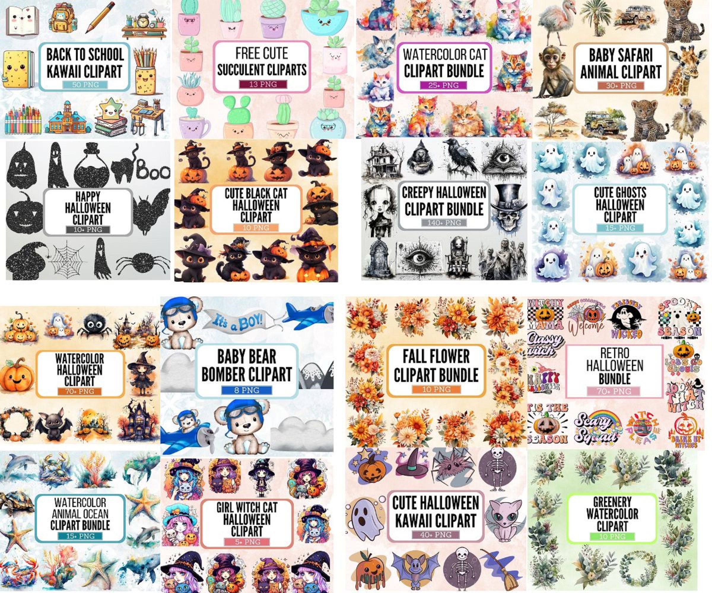 750 Clipart Mega Bundle Daily Updates All Past Designs Animal Flower ...