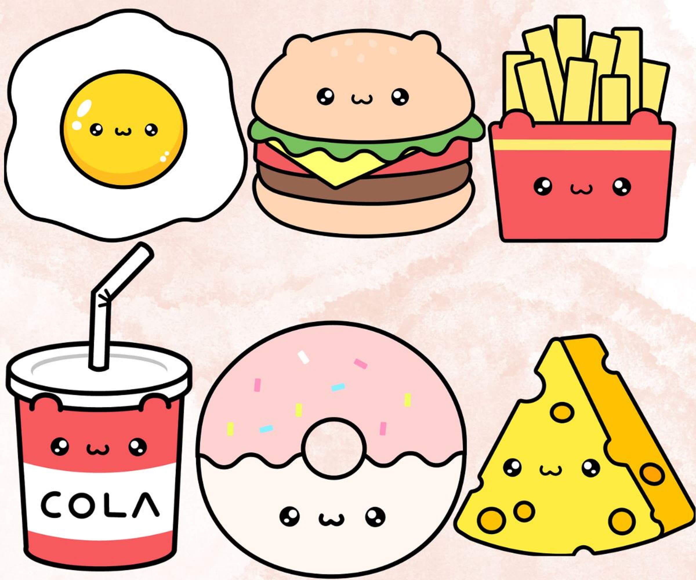 Clipart Food PNG Bundle of Cute Graphics Bundle Food Sweats - Etsy