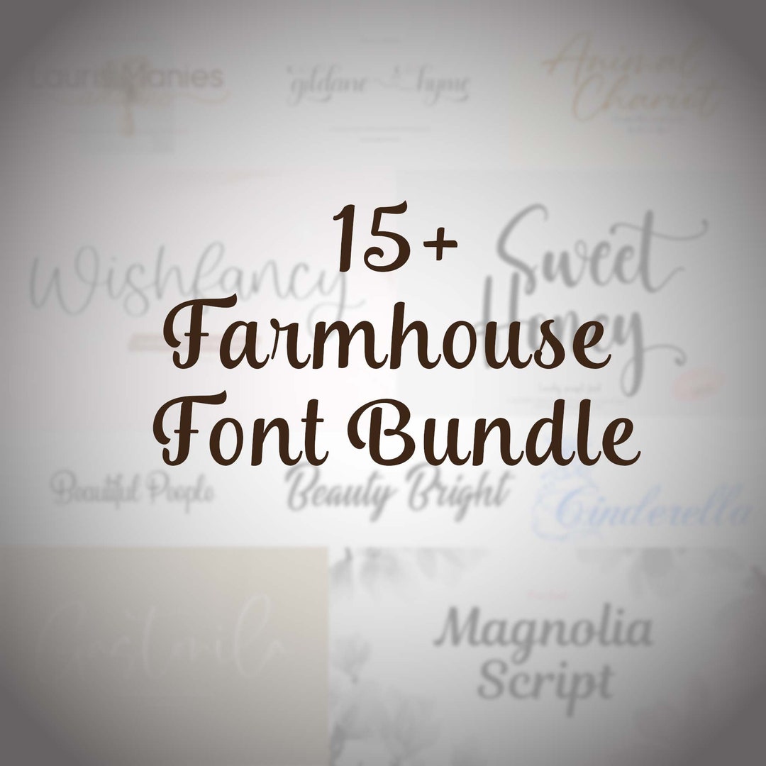 15 Farmhouse Font Bundle Fonts for Crafters Procreate Fonts Farmhouse ...