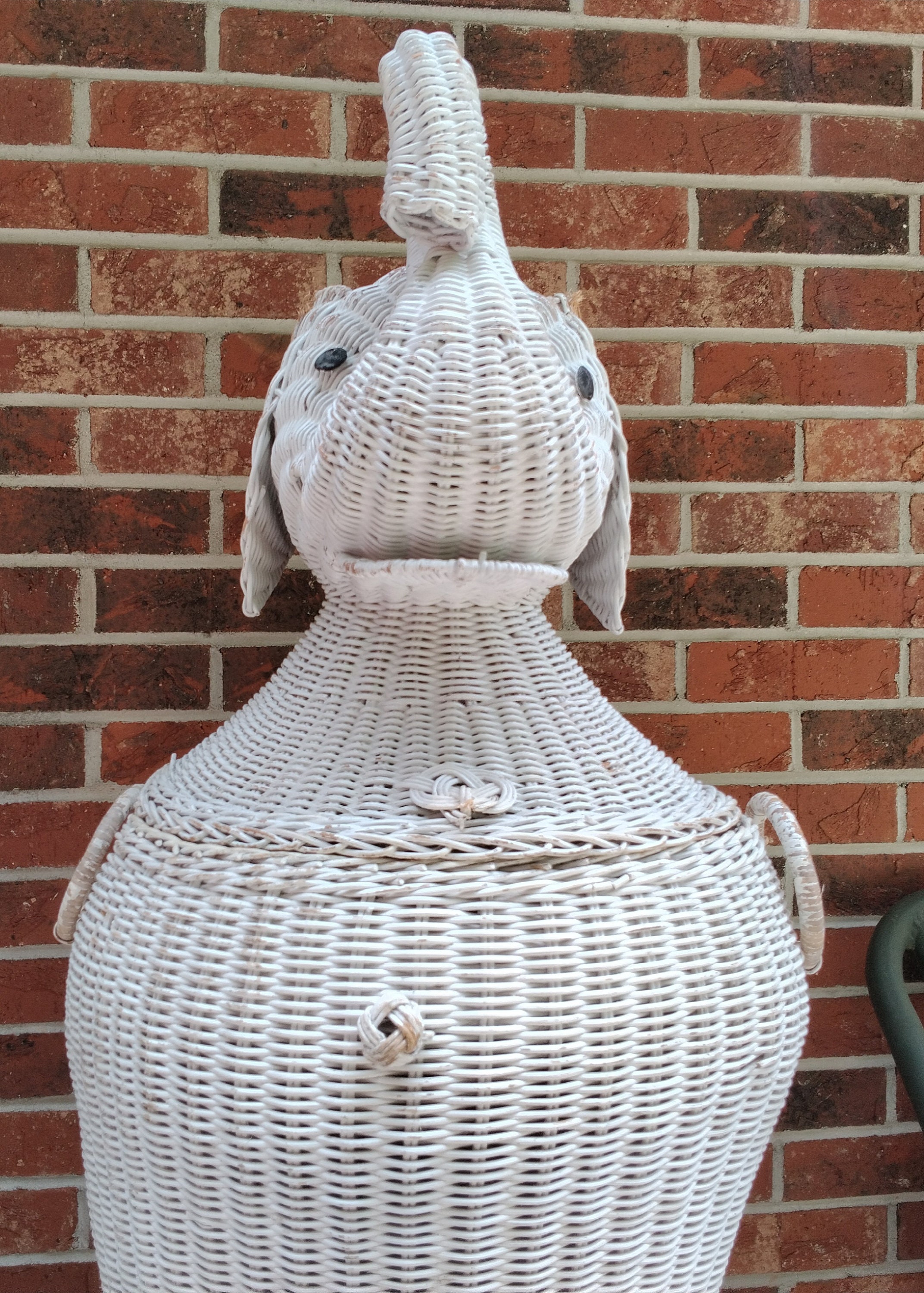 Large White Vintage Wicker Elephant Hamper Basket - Etsy