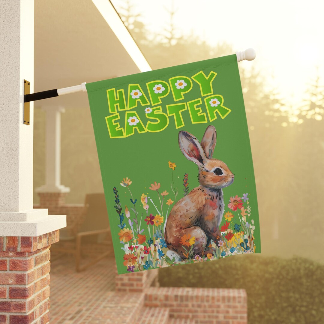 Happy Easter Outdoor Flag/banner / Easter Bunny Flag/banner - Etsy