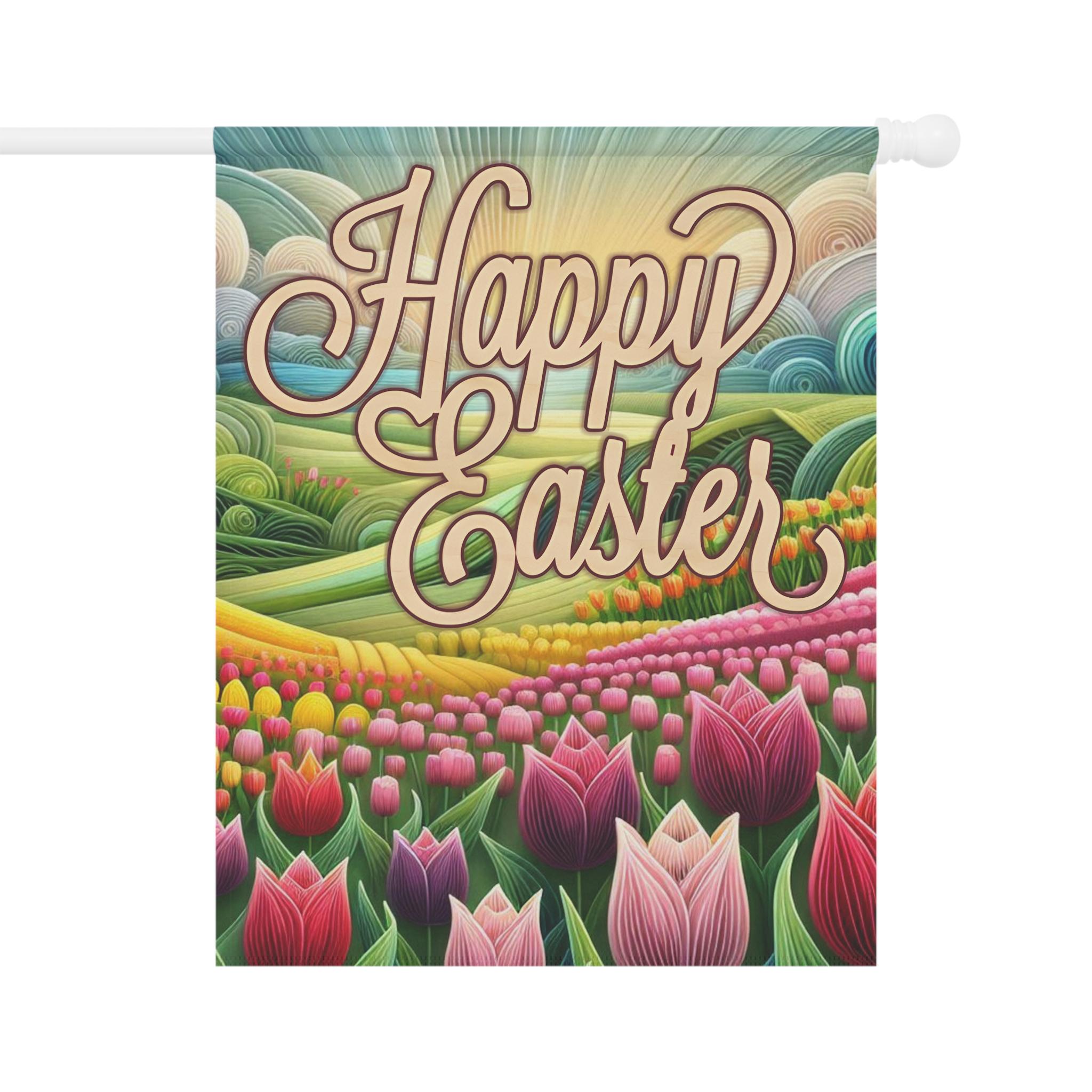 Happy Easter Outdoor Flag/banner / Easter Tulips Flag/banner - Etsy
