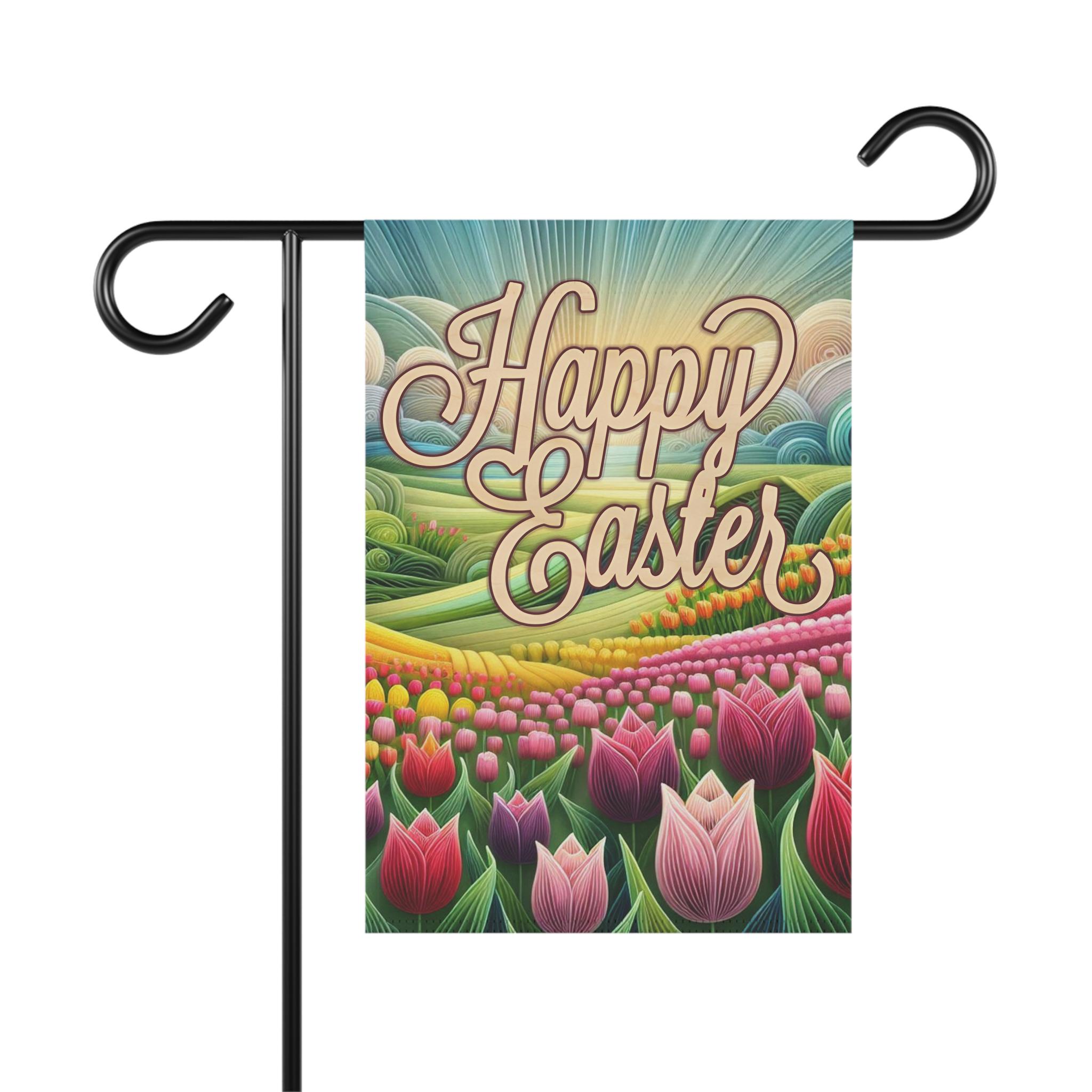Happy Easter Outdoor Flag/banner / Easter Tulips Flag/banner - Etsy