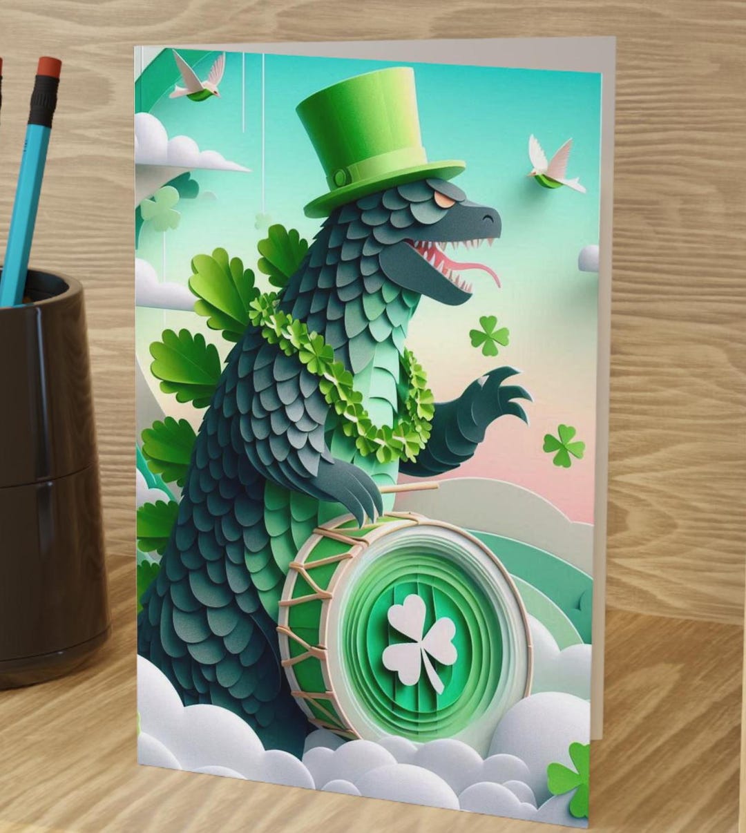 Giant Lizard St. Patrick's Day Greeting Card / Unique Card Designs ...