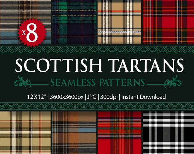 Scottish Tartans Seamless Patterns - Authentic Designs for Textiles ...
