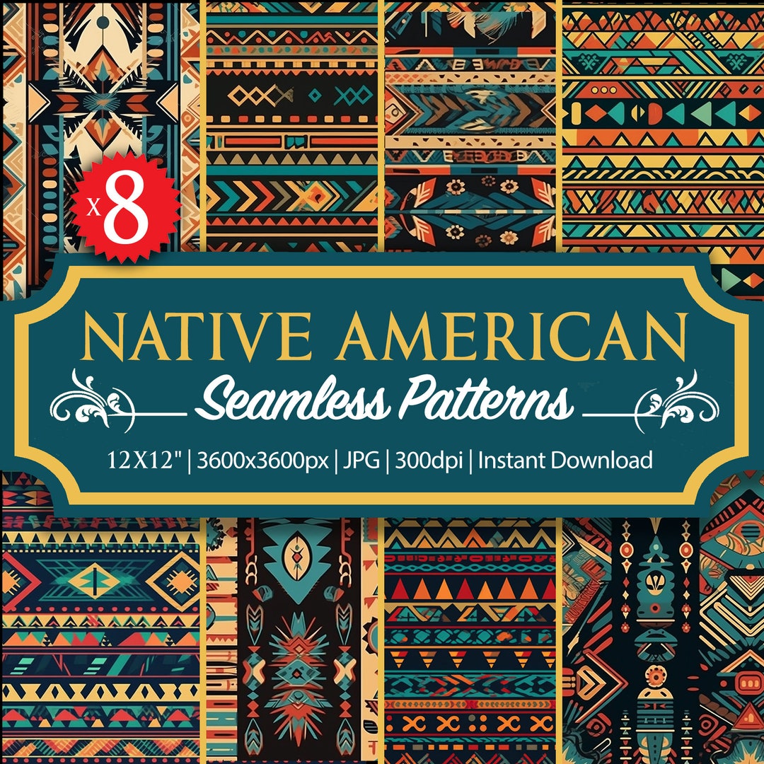 Native American Seamless Patterns - Vibrant Designs for Textiles, Print ...