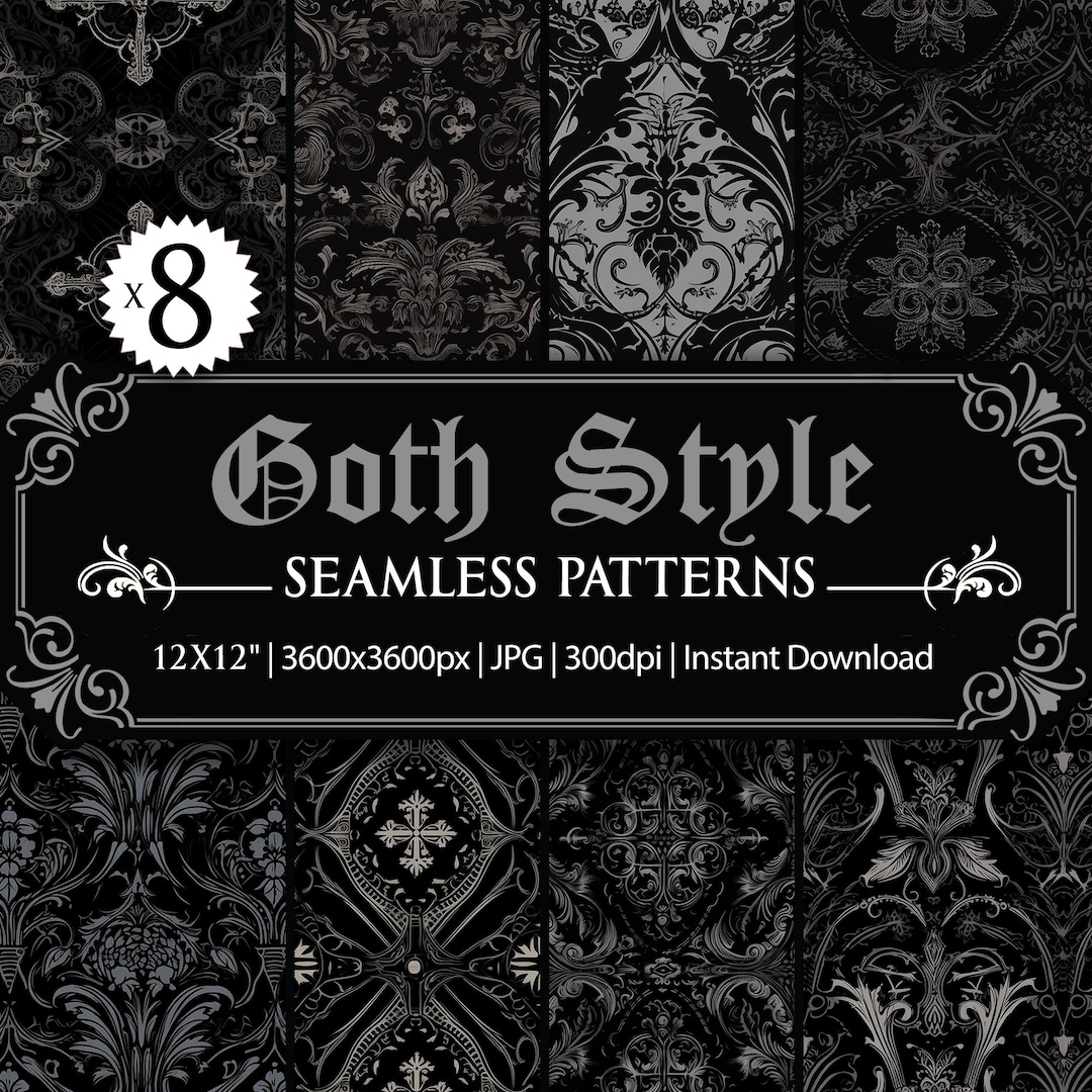 Goth Style Patterns - Dark and Enchanting Designs for Textiles, Print ...