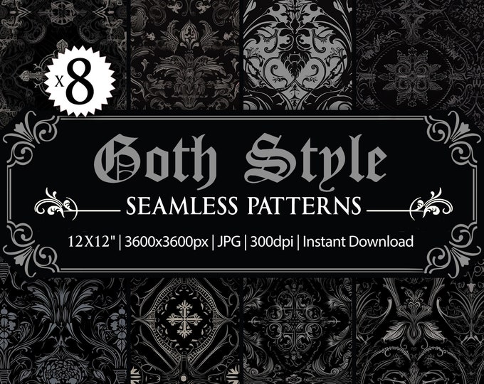 Goth Style Patterns - Dark and Enchanting Designs for Textiles, Print ...