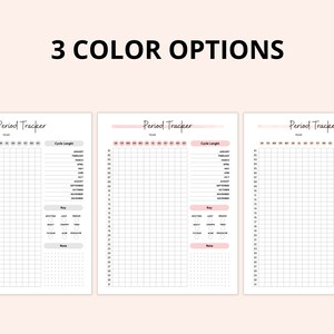 Period Tracker Printable Set: Minimalist Planner (A4, A5, US Letter ...