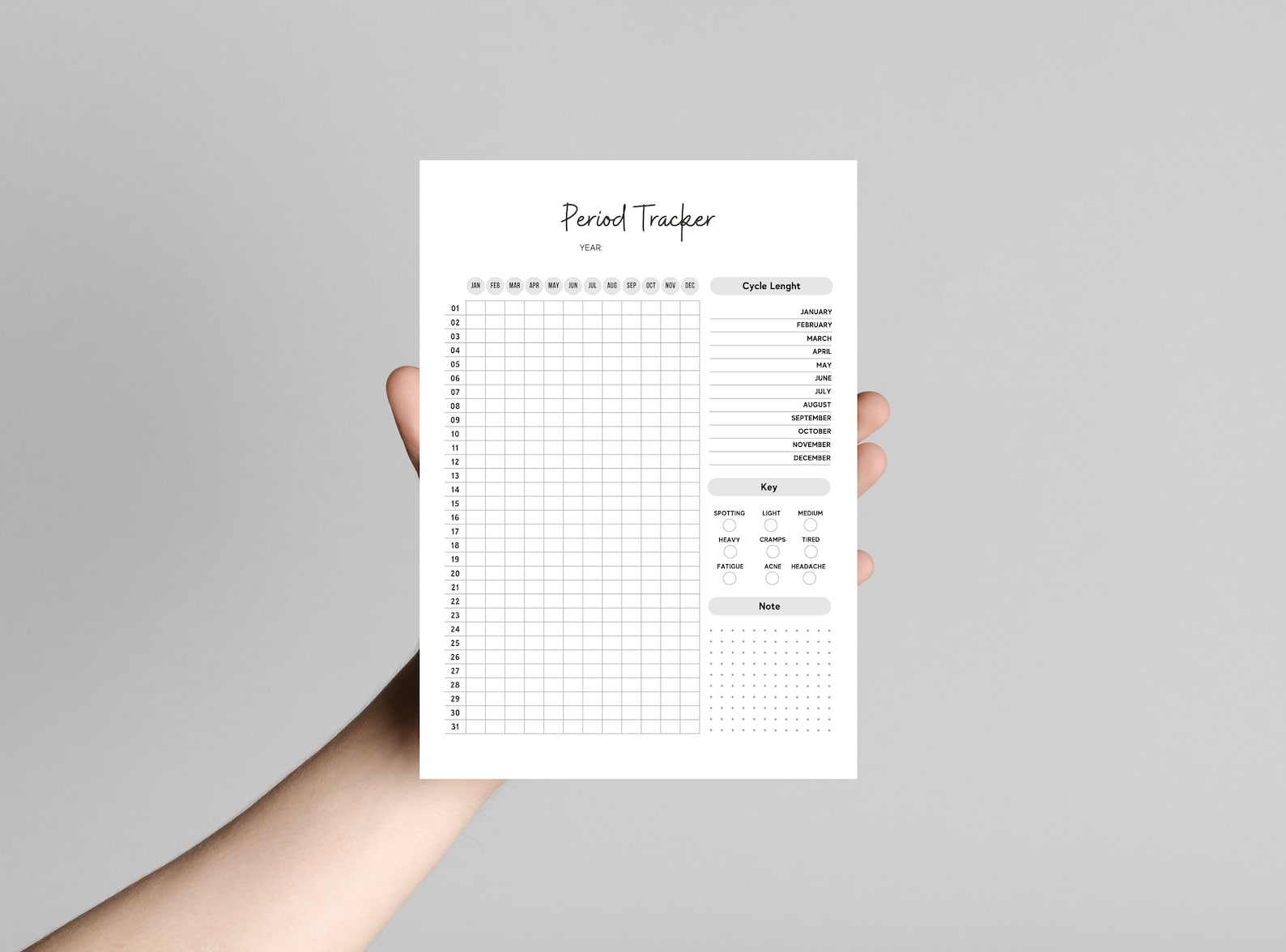 Period Tracker Printable Set: Minimalist Planner (A4, A5, US Letter ...