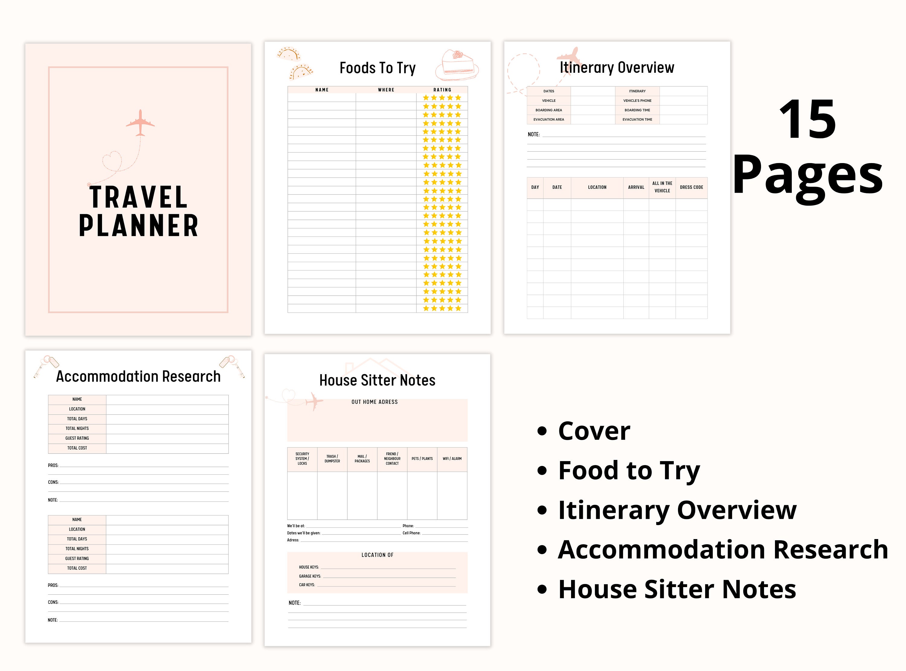 Period Tracker Printable Set: Minimalist Planner (A4, A5, US Letter ...