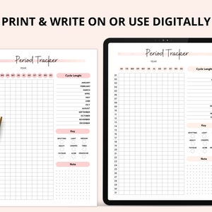 PERIOD TRACKER PRINTABLE, Minimal Planner, Undated Printable Planner ...