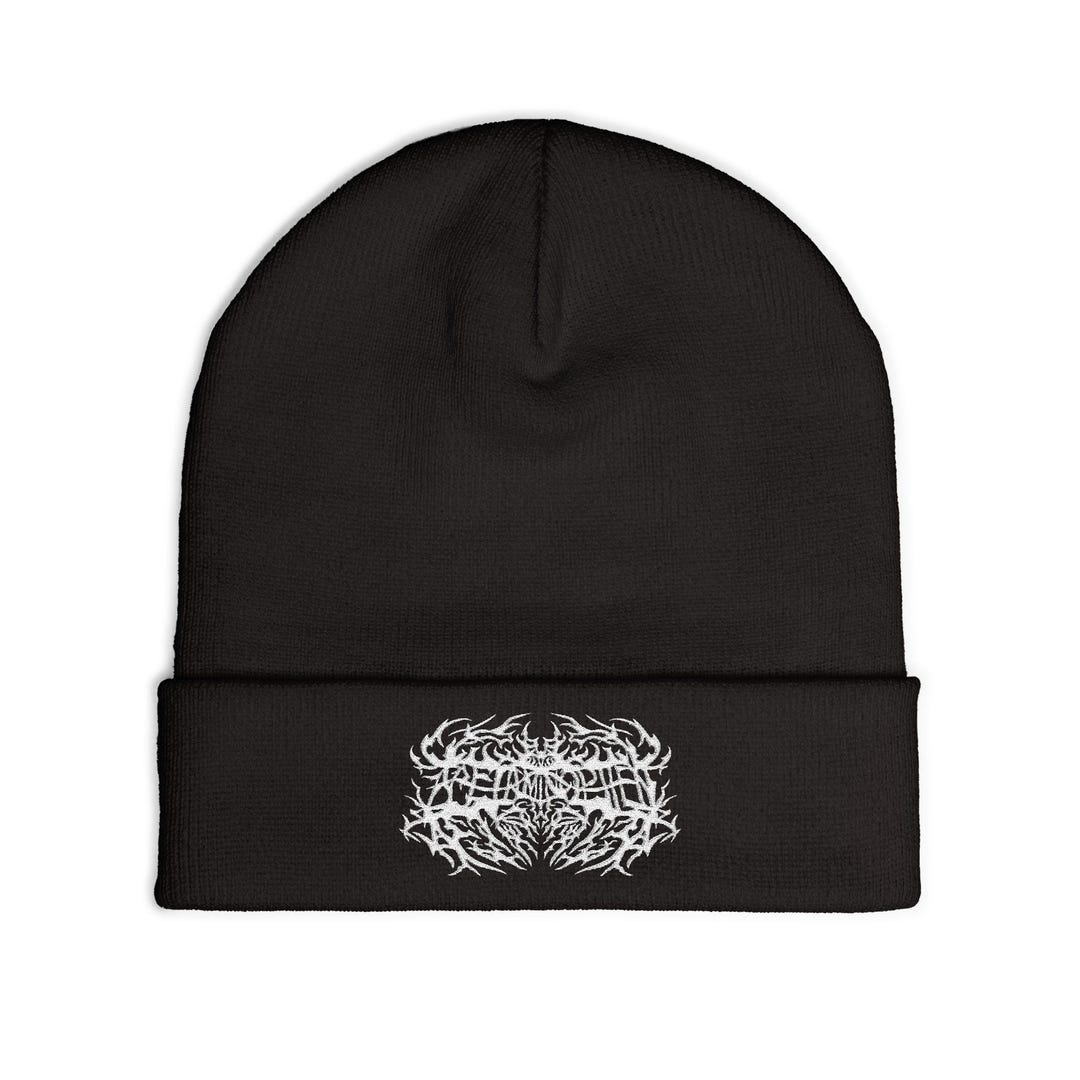 Acetaminophen Metal White Text Embroidered Knit Beanie, Cozy Winter Hat ...