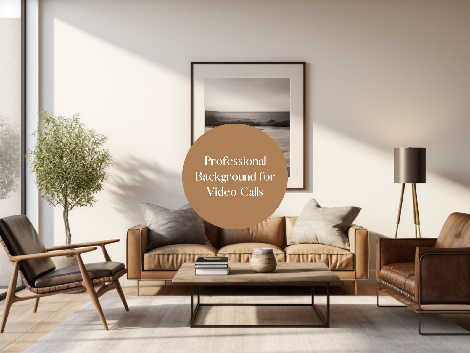 Zoom Background | Virtual Call Background, Modern Home - Etsy