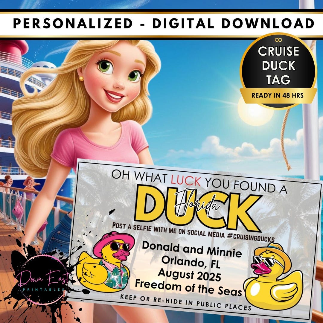 Personalized Cruising Ducks Tag, Digital Download, Tags for Ducks ...