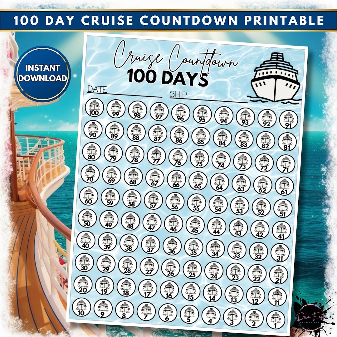 100-day Cruise Countdown Printable | Vacation Tracker | Digital ...