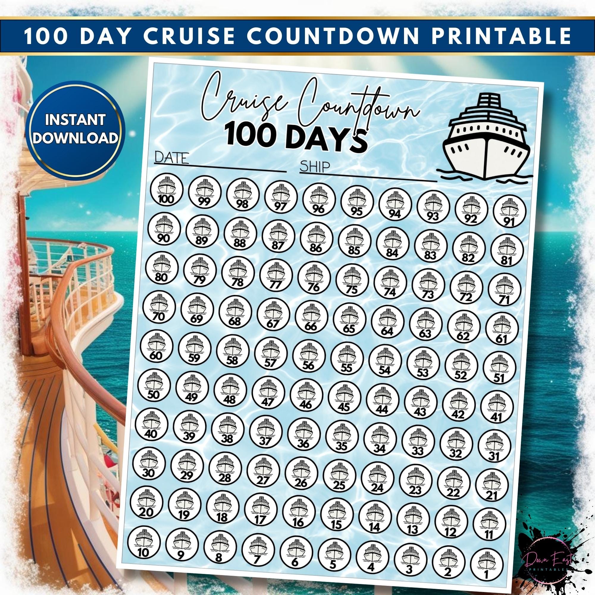 100-day Cruise Countdown Printable | Vacation Tracker | Digital ...