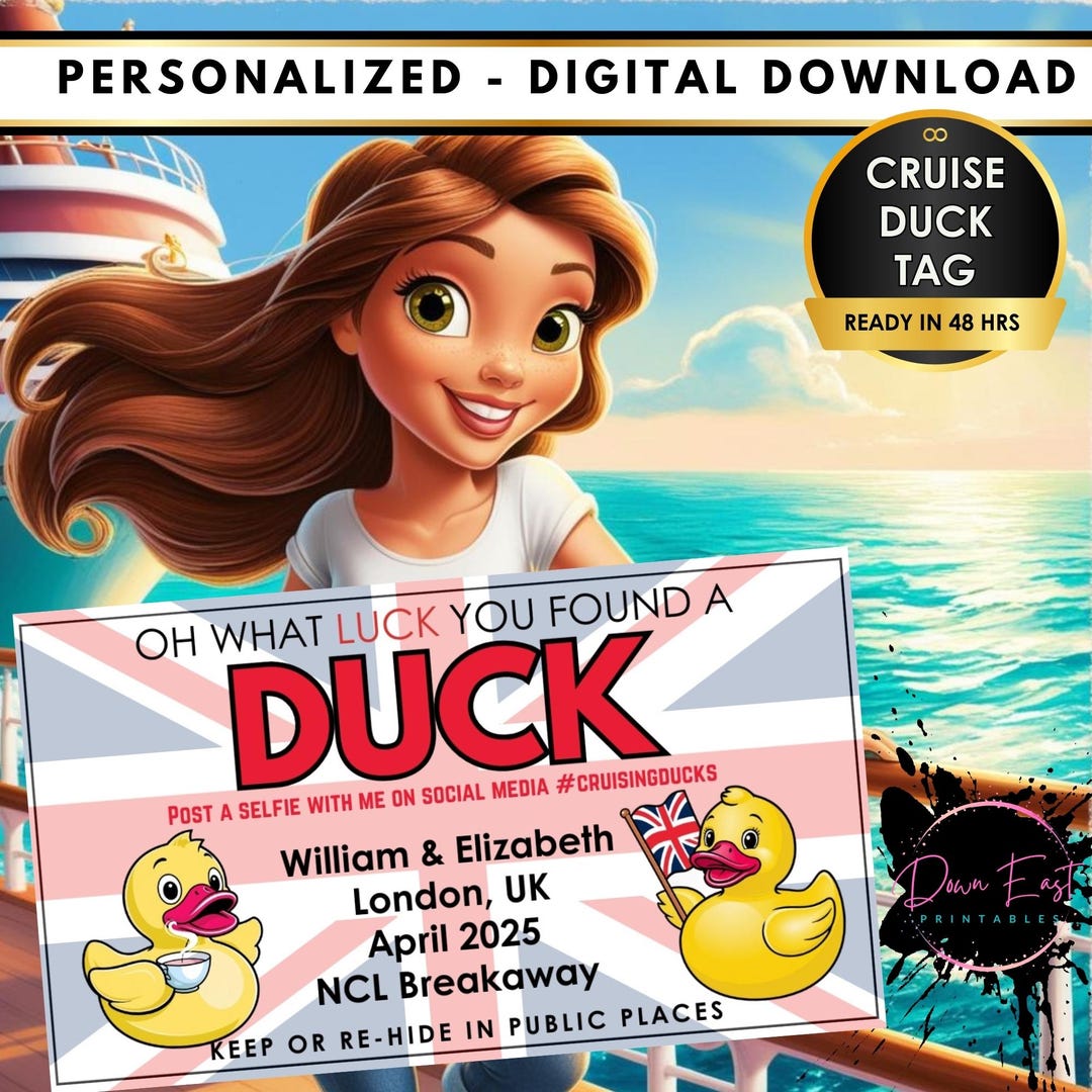 Personalized Cruising Ducks Tag, Digital Download, Tags for Ducks ...