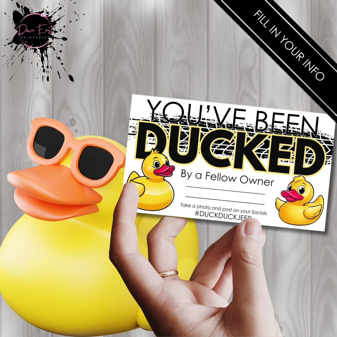 You've Been Ducked - Printable Duck Tag - Tag for Ducking - Duck Duck ...