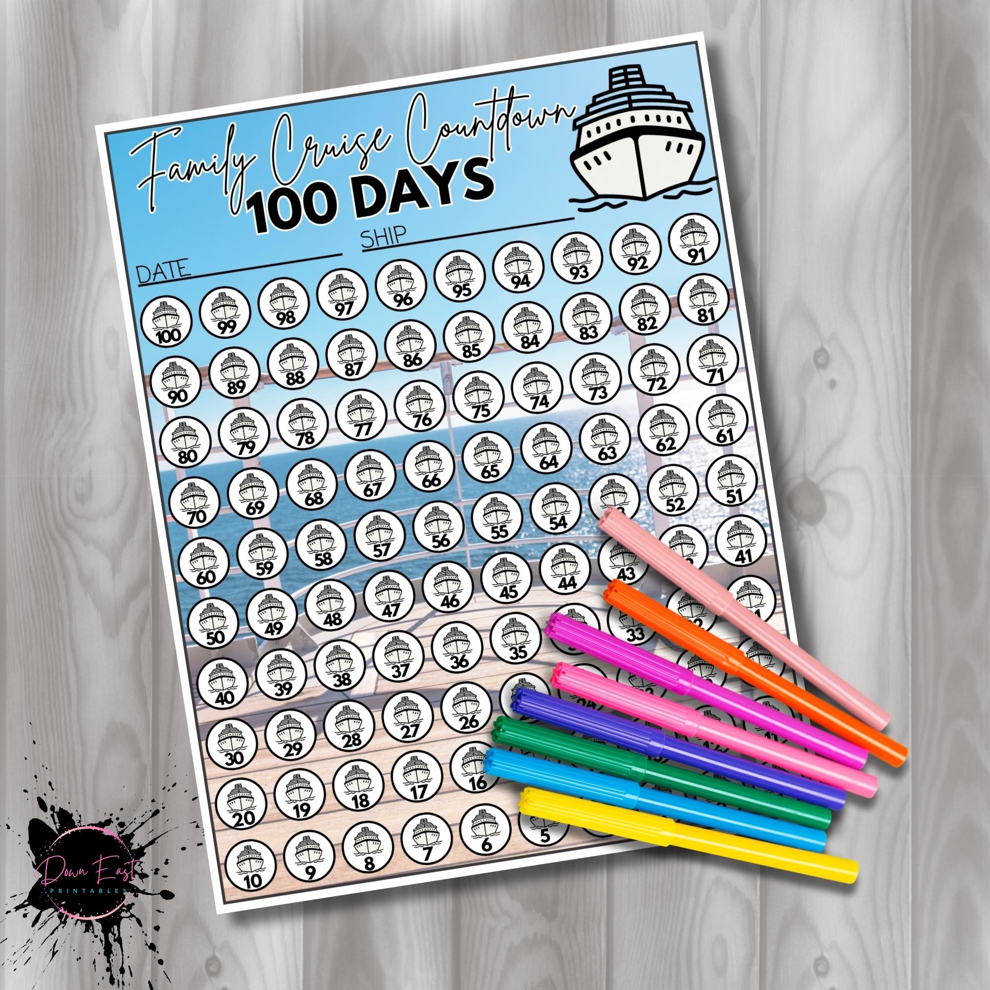 100-day FAMILY Cruise Countdown Printable | Vacation Tracker | Digital ...