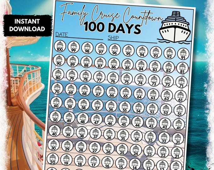 Cruise Countdown, Printable Cruise Countdown, Cruise Tracker, Cruise ...