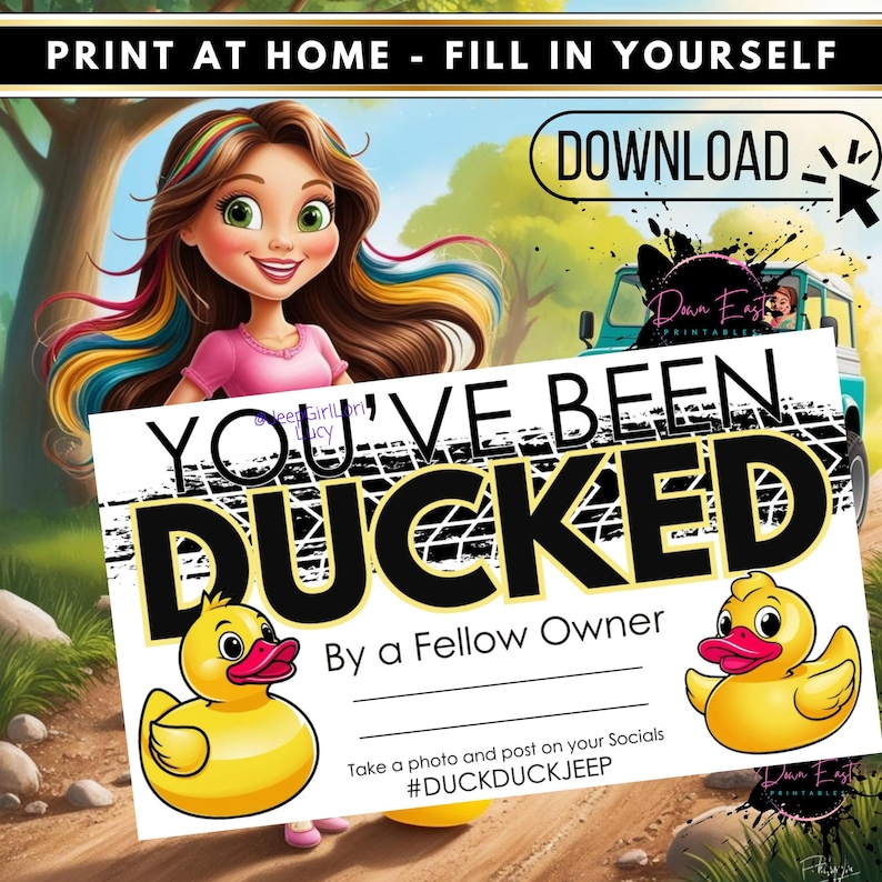 You've Been Ducked - Printable Duck Tag - Tag for Ducking - Duck Duck ...