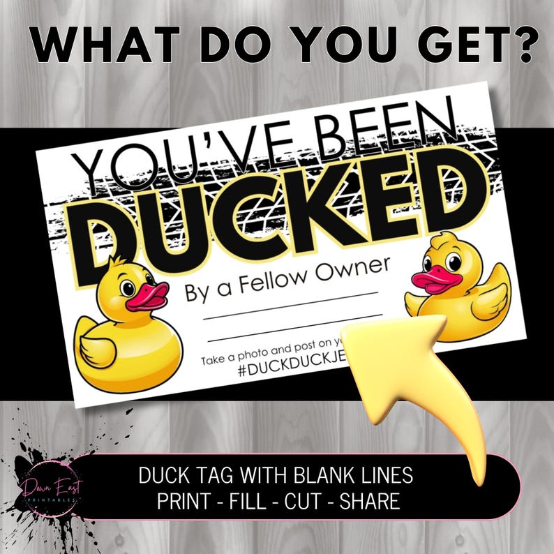 You've Been Ducked - Printable Duck Tag - Tag for Ducking - Duck Duck ...
