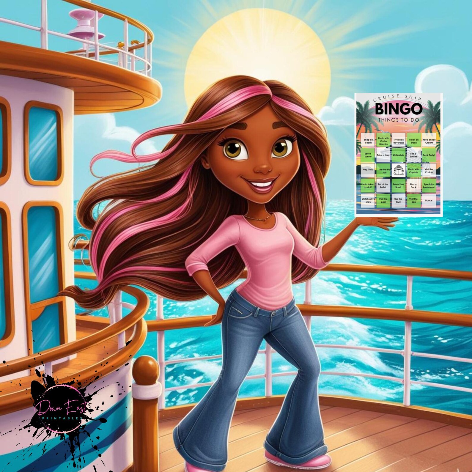 CRUISE BINGO CARD - Things to Do Cruise Bingo Cards - Fun & Printable ...