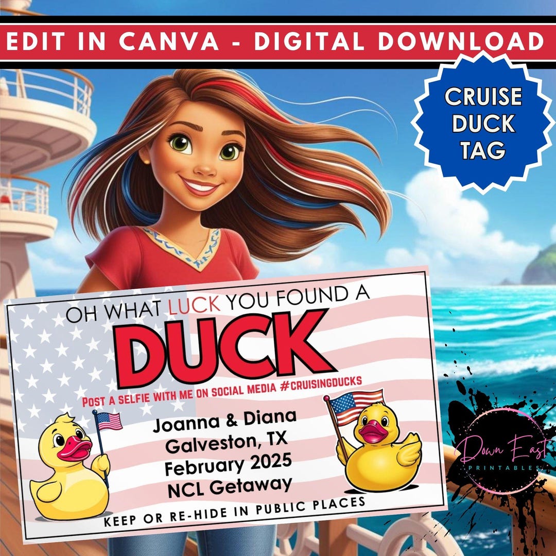 American Cruising Ducks Tag, Digital Download, Tags for Ducks, Carnival ...