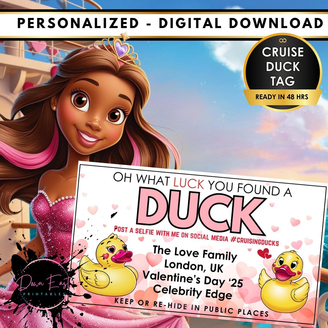 Personalized Cruising Ducks Tag, Digital Download, Tags for Ducks ...