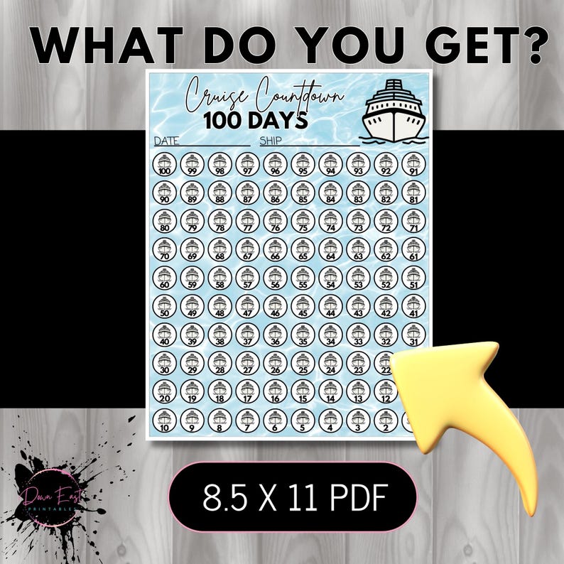 100-day Cruise Countdown Printable | Vacation Tracker | Digital ...