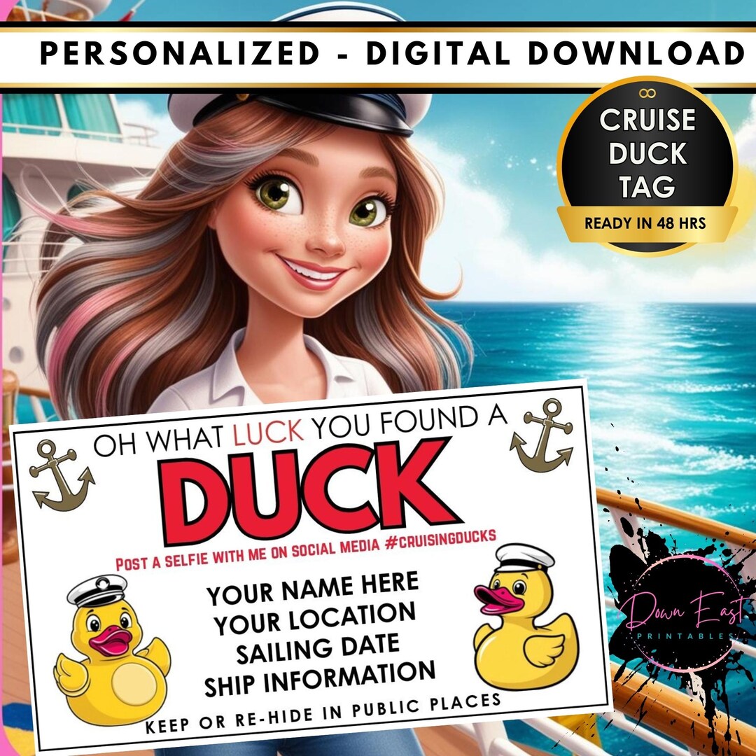 PERSONALIZED Cruising Ducks Tag, Digital Download, Tags for Ducks ...