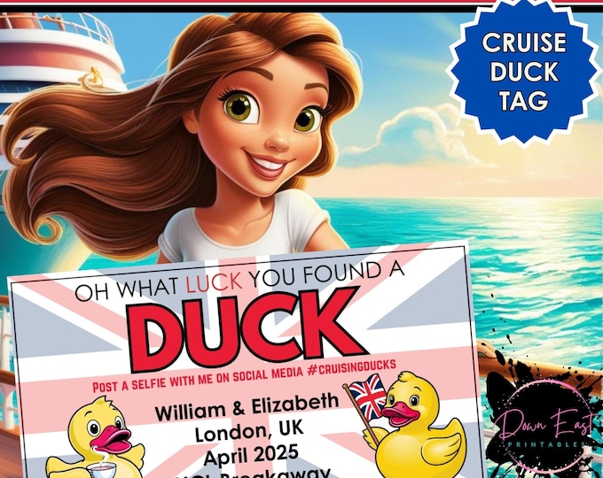 Cruising Ducks Princess INSTANT DOWNLOAD Tags- Cruise Ship- Rubber Duck ...